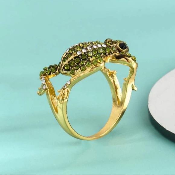 Jewelry | Pave Crystal Frog Prince Cocktail Chunky Ring | Poshmark